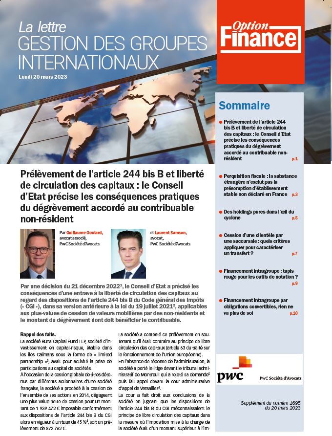 Prélèvement de l'article 244 bis B et liberté de circulation des capitaux