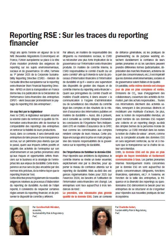 Reporting RSE : Sur les traces du reporting financier